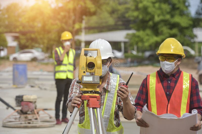 Survey Engineer in Construction Site Stock Photo - Image of civil ...
