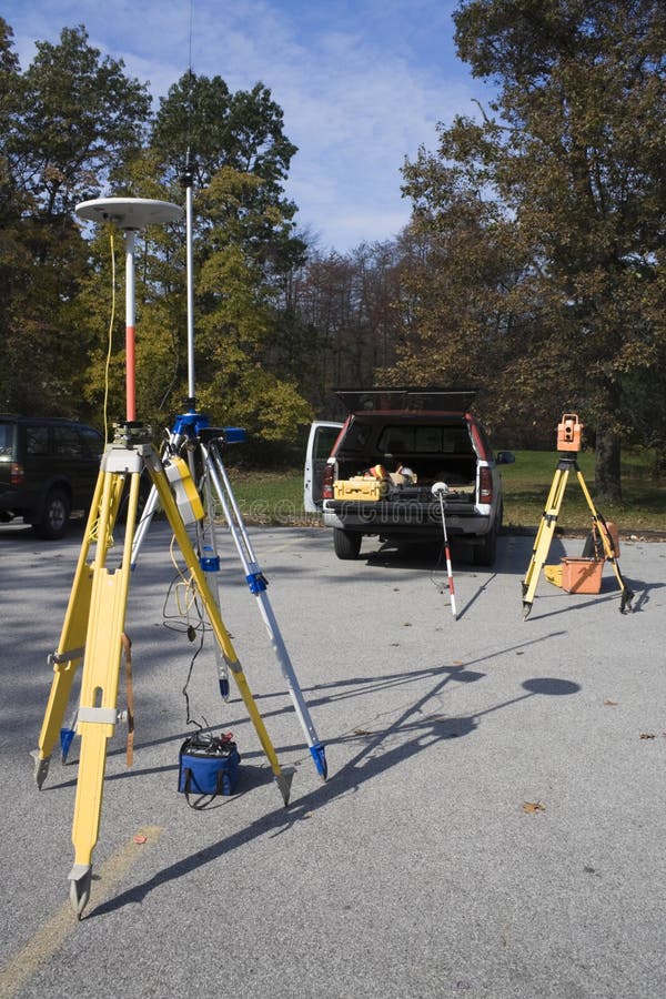 Survey Equipment Ready for Work Stock Photo - Image of surveying ...