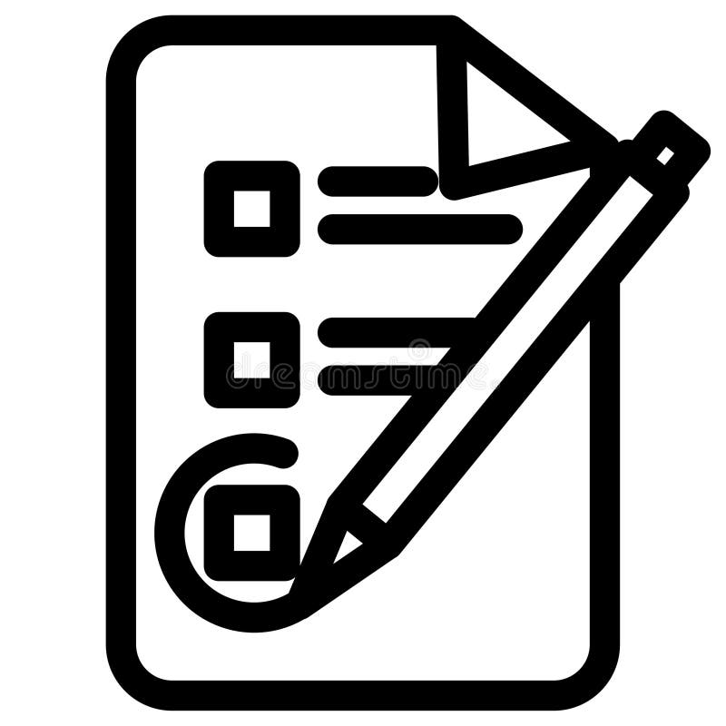 Survey or Exam Document with Multiple Choice Answer Icon Symbol ...