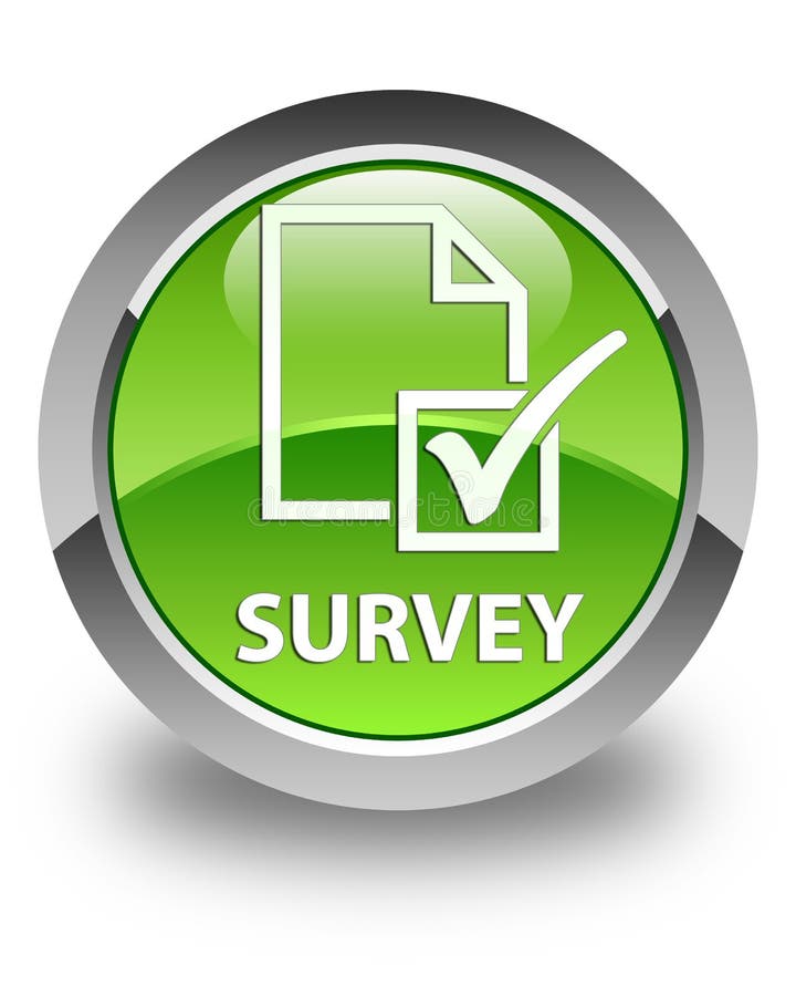 Survey Glossy Green Round Button Stock Illustration - Illustration of ...
