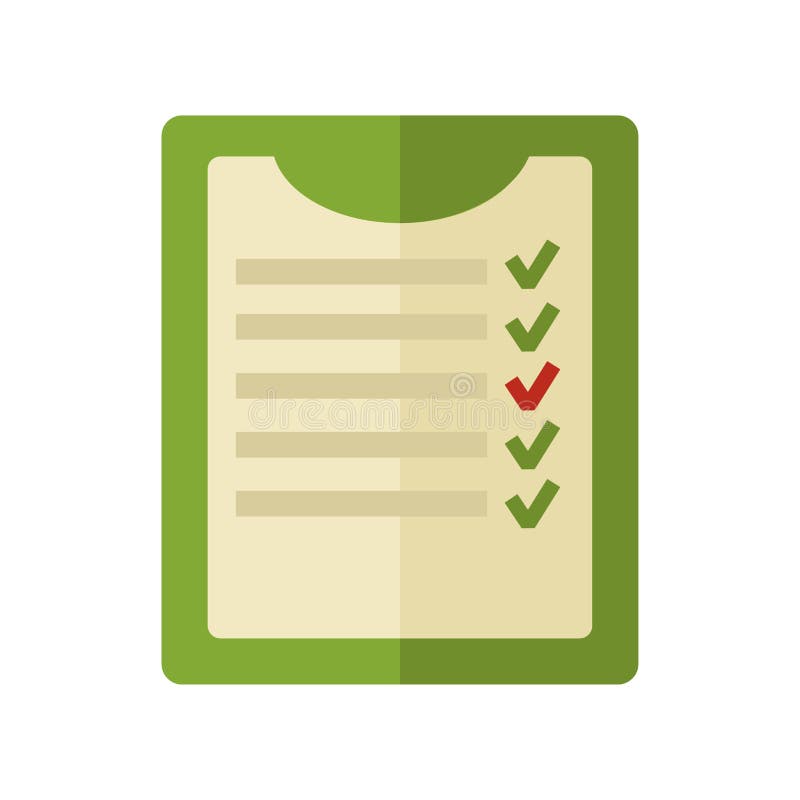 Survey Green Checklist Flat Design Stock Vector - Illustration of icon ...