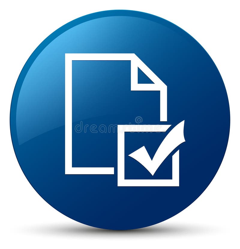 Survey Icon Blue Round Button Stock Illustration - Illustration of ...