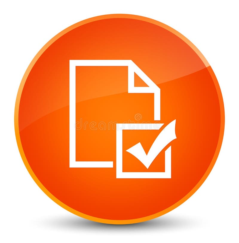 Survey Icon Elegant Orange Round Button Stock Illustration ...