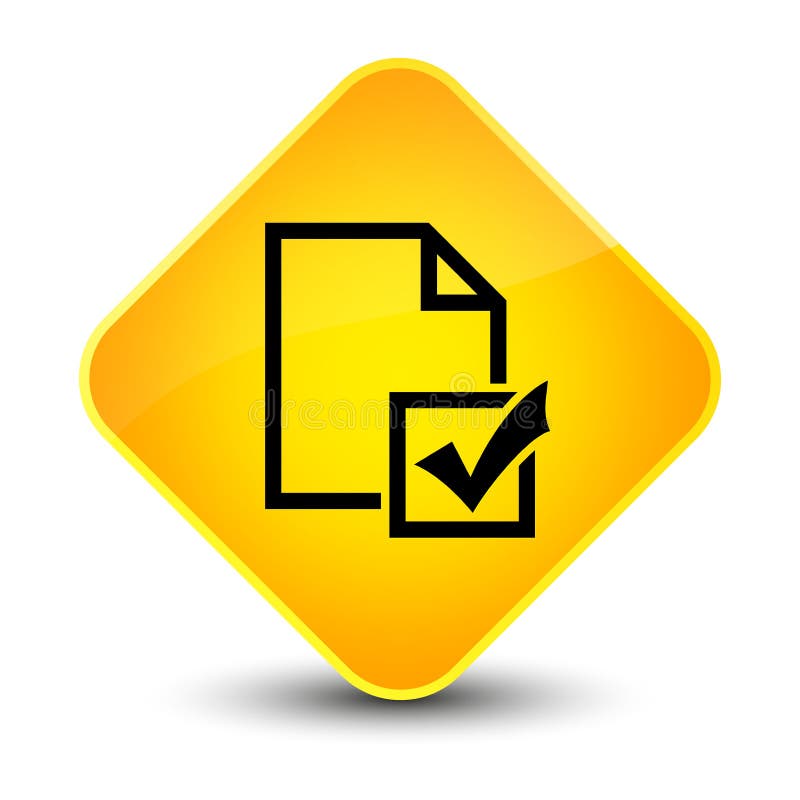 Survey Icon Elegant Yellow Diamond Button Stock Illustration ...