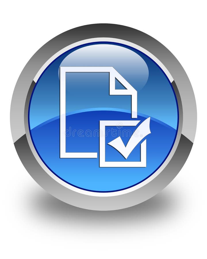 Survey Icon Glossy Blue Round Button Stock Illustration - Illustration ...