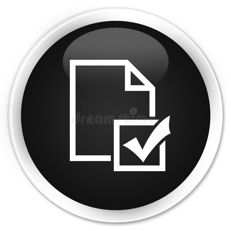 Survey Icon Premium Black Round Button Stock Illustration ...