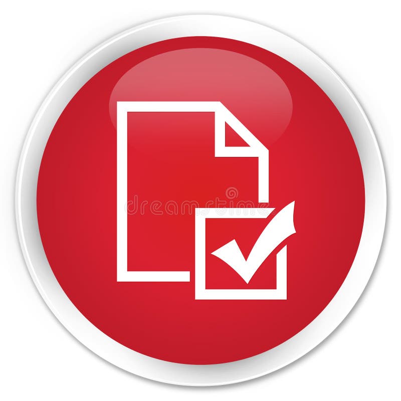Survey Icon Premium Red Round Button Stock Illustration - Illustration ...