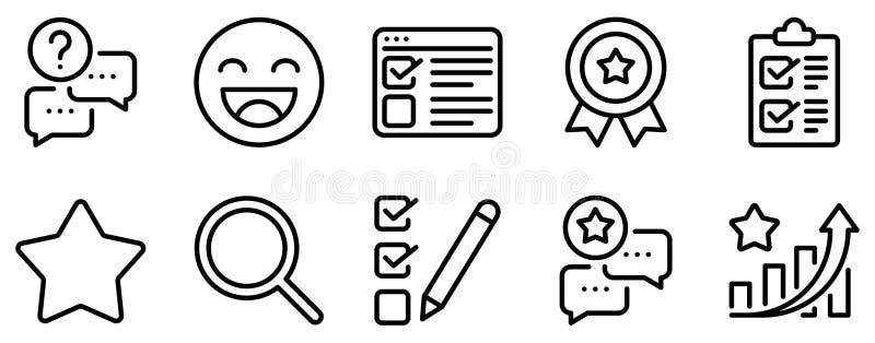 Survey Icon Set Analytical Line Style Collection for Data Collection ...