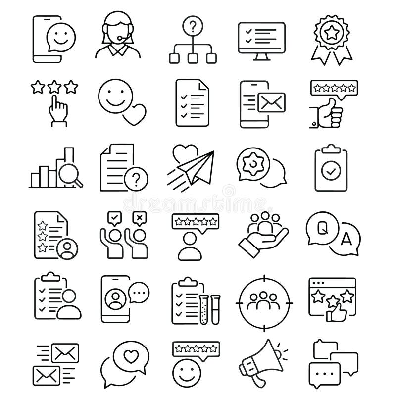 Survey Icon Set. Containing Feedback Data Collection. Stock Vector ...