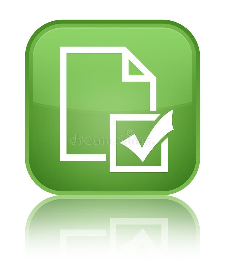 Survey Icon Special Soft Green Square Button Stock Illustration ...