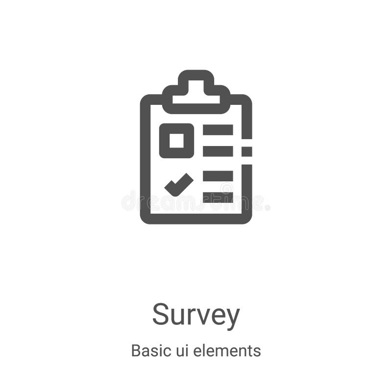 Survey Icon Vector from Basic Ui Elements Collection. Thin Line Survey ...