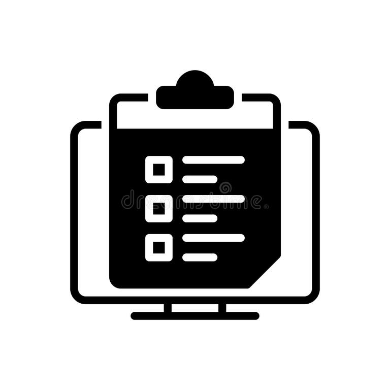 Black Solid Icon for Survey List, Survey and Feedback Stock ...