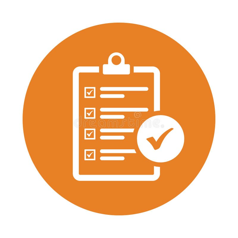 Survey, Page Icon. Orange Color Vector EPS Stock Illustration ...