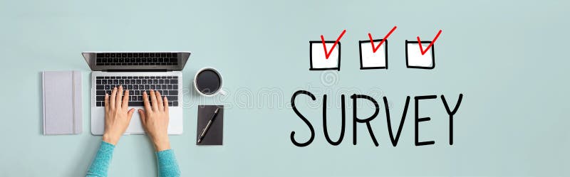 Survey with Person Using Laptop Stock Image - Image of digital, concept ...
