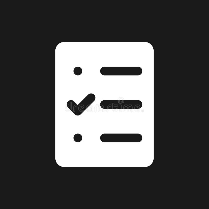 Survey Pixel Dark Mode Glyph Ui Icon Stock Vector - Illustration of ...