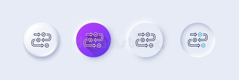 Survey Progress Line Icon. Algorithm Sign. Line Icons. Vector Stock ...