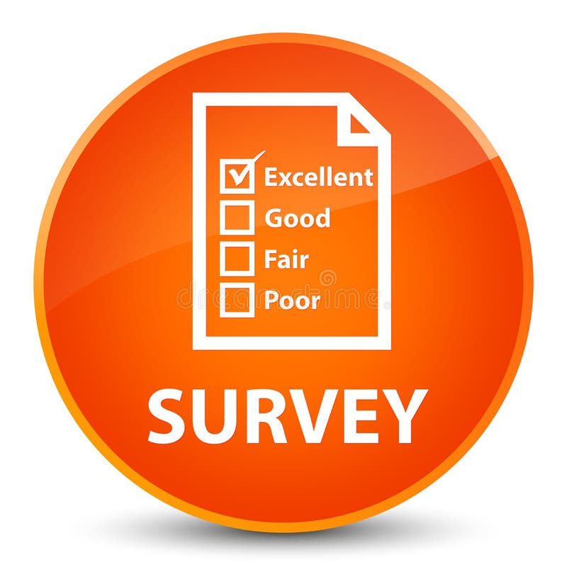 Survey (questionnaire Icon) Elegant Orange Round Button Stock ...