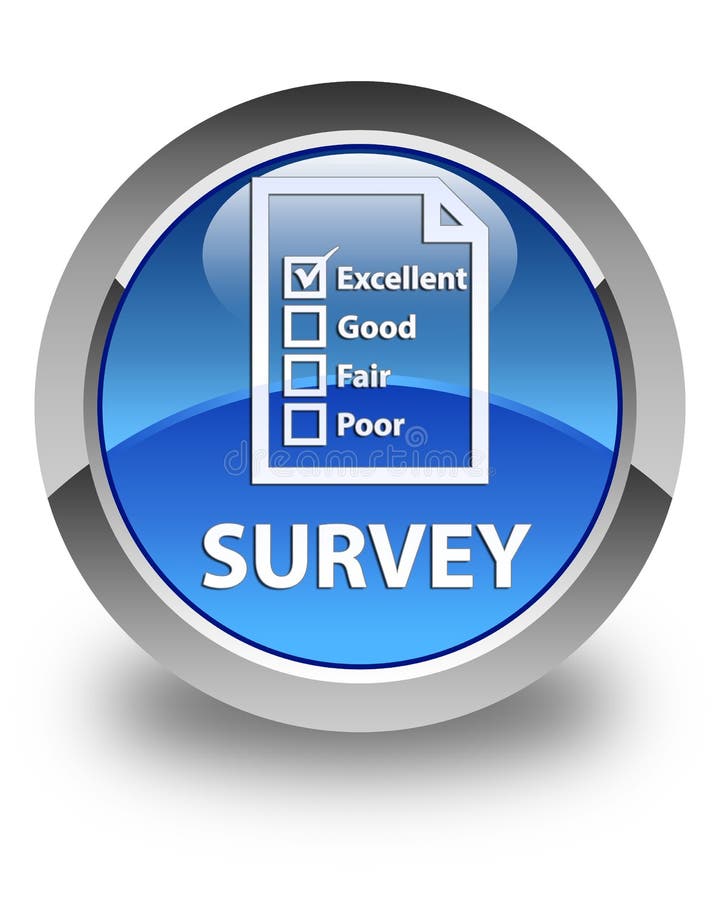 Survey (questionnaire Icon) Glossy Blue Round Button Stock Illustration ...