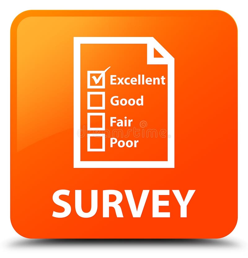 Survey (questionnaire Icon) Orange Square Button Stock Illustration ...