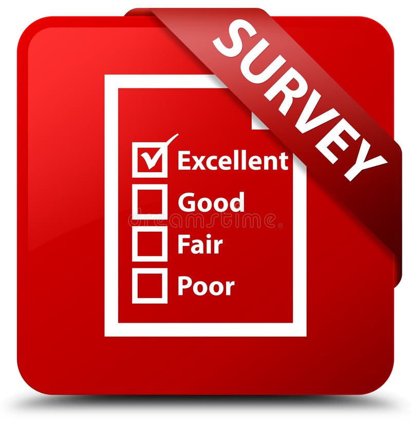 Survey (questionnaire Icon) Red Square Button Red Ribbon in Corn Stock ...