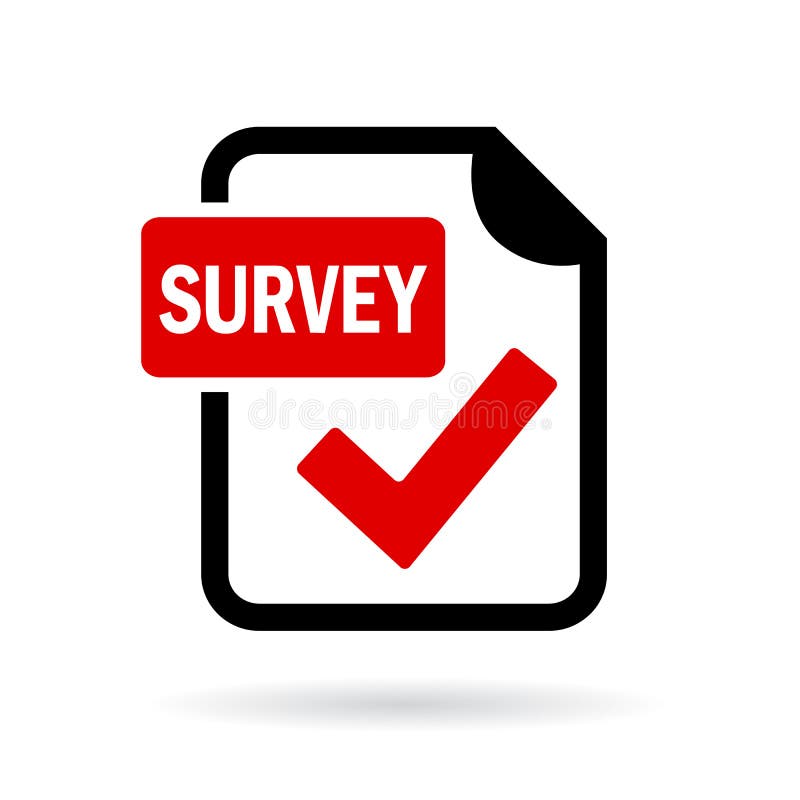 Survey red icon stock vector. Illustration of poll, mark - 78704621