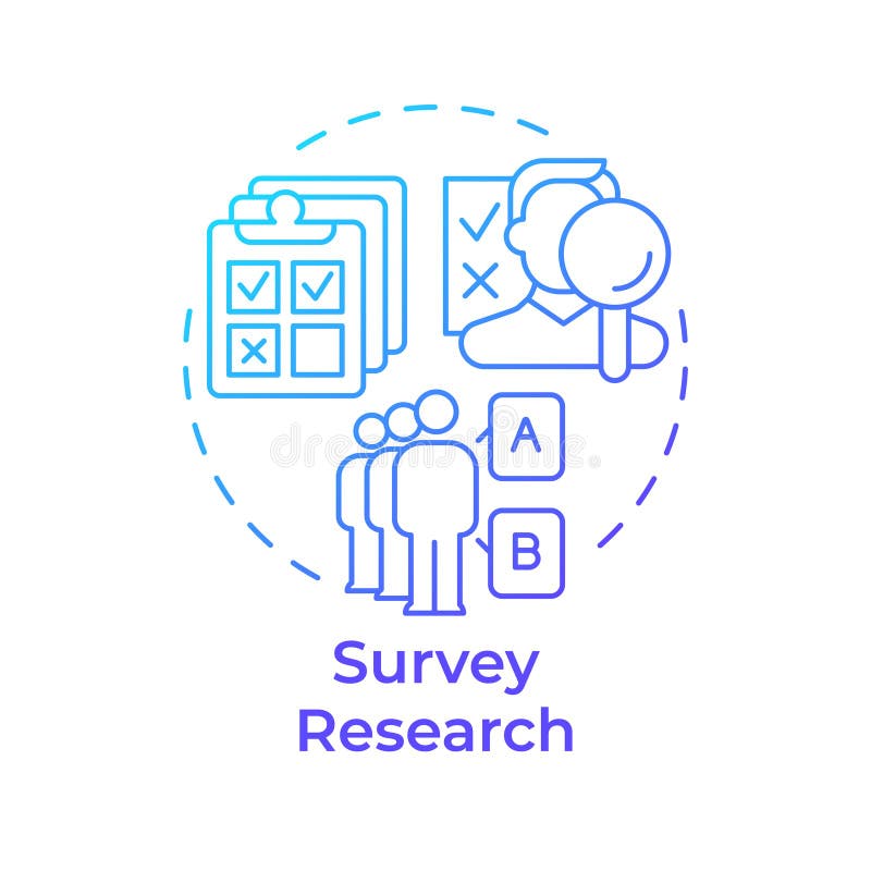 Survey Research Blue Gradient Concept Icon Stock Illustration ...