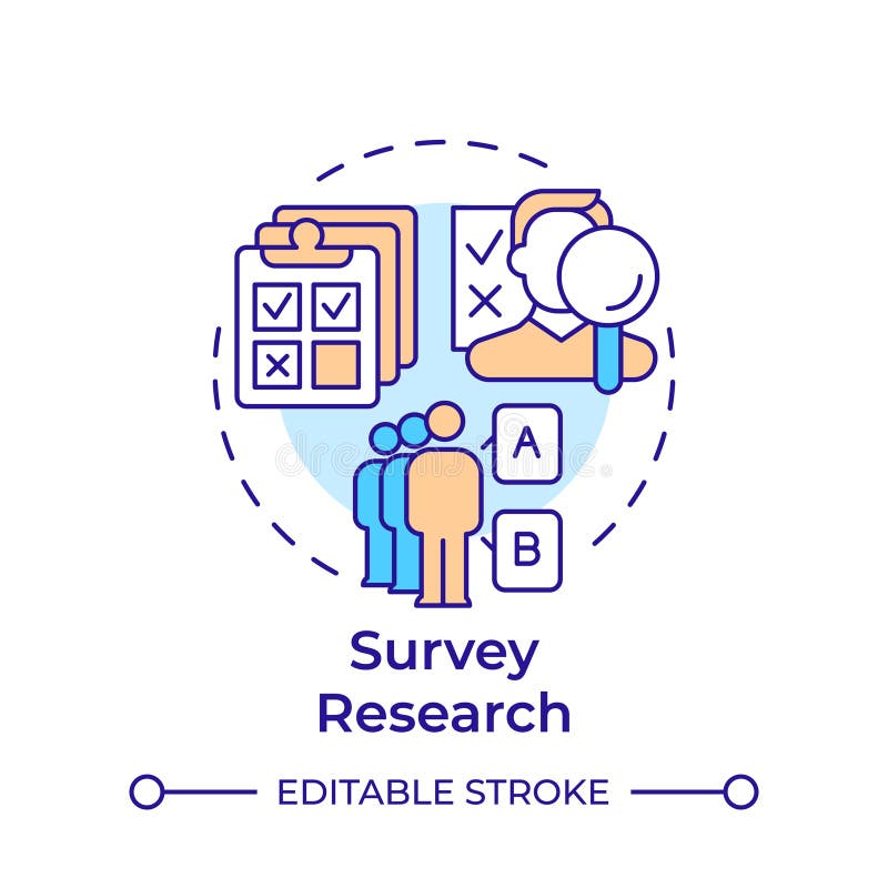 Survey Research Multi Color Concept Icon Stock Vector - Illustration of ...