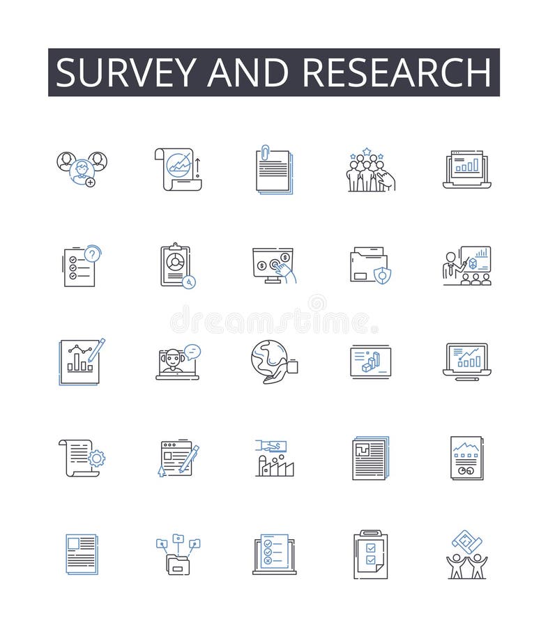 Survey and Research Line Icons Collection. Census, Sampling ...