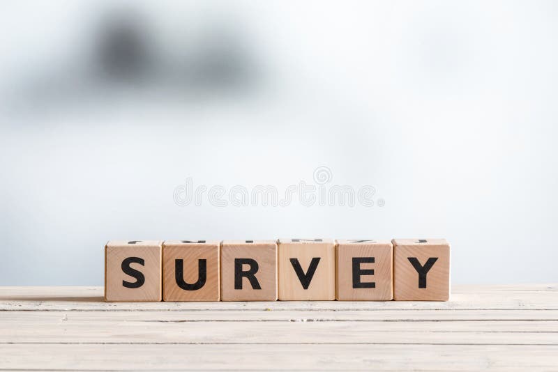 Survey Sign on a Wooden Table Stock Image - Image of report, choice ...