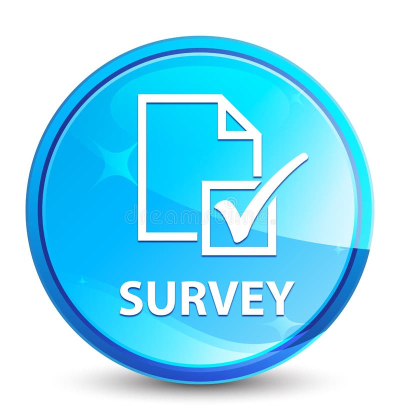 Survey Splash Natural Blue Round Button Stock Illustration ...