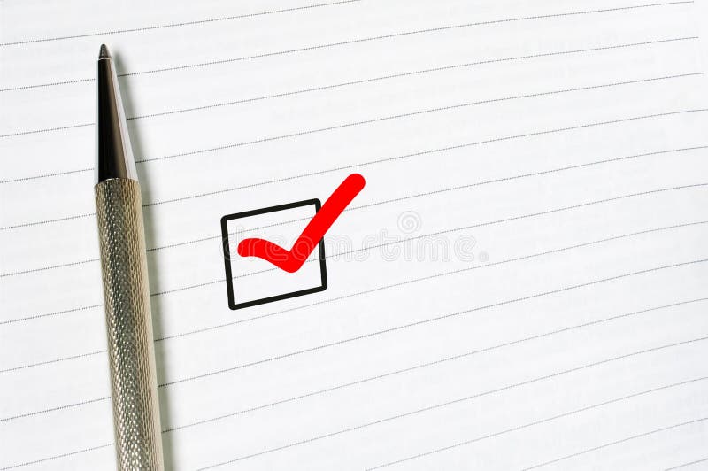 Survey Template, Questionnaire Choice, Marked Check Box with a Pen on ...