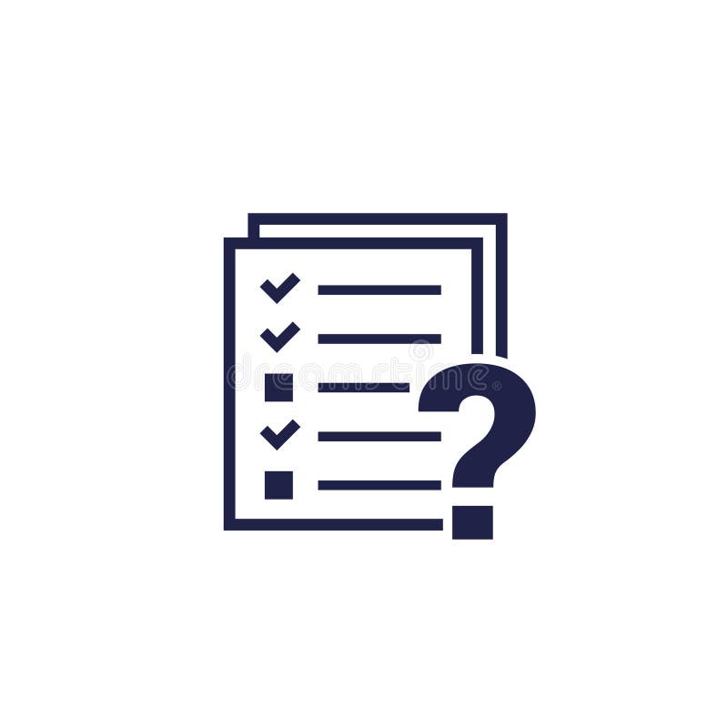 Survey, test icon on white stock vector. Illustration of questionnaire ...
