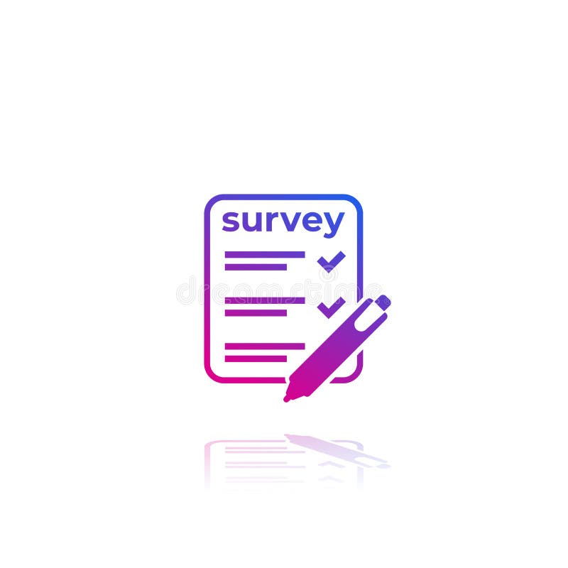 Survey, Test Vector Icon on White Stock Vector - Illustration of list ...