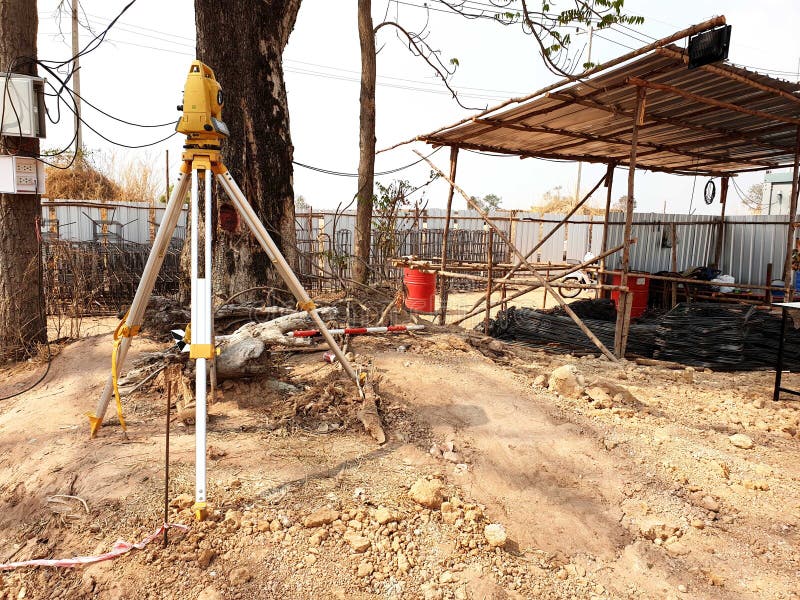 Theodolites for Survey in the Construction Area Stock Photo - Image of ...