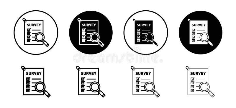 Survey Vector Icon Set Collection. Survey Outline Flat Icon Stock ...