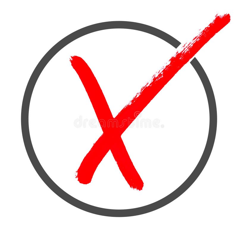 Survey or Voting Checkbox with Red X in Circle Stock Illustration ...