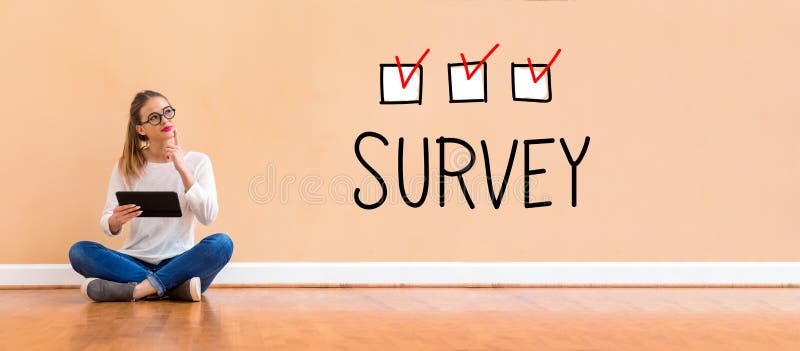 Survey with Woman Using a Tablet Stock Photo - Image of research ...