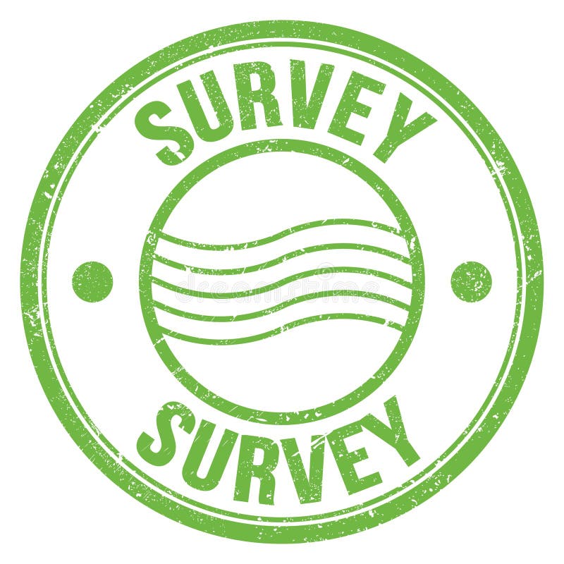SURVEY Text Written on Green Round Postal Stamp Sign Stock Illustration ...