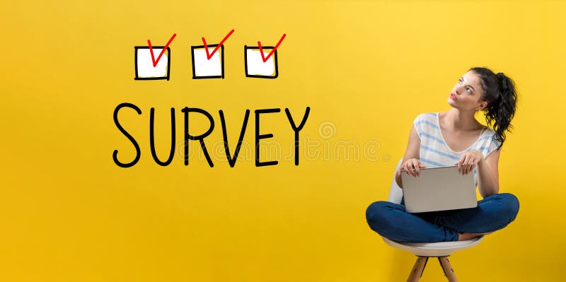 Survey with Woman Using a Laptop Stock Photo - Image of concept ...