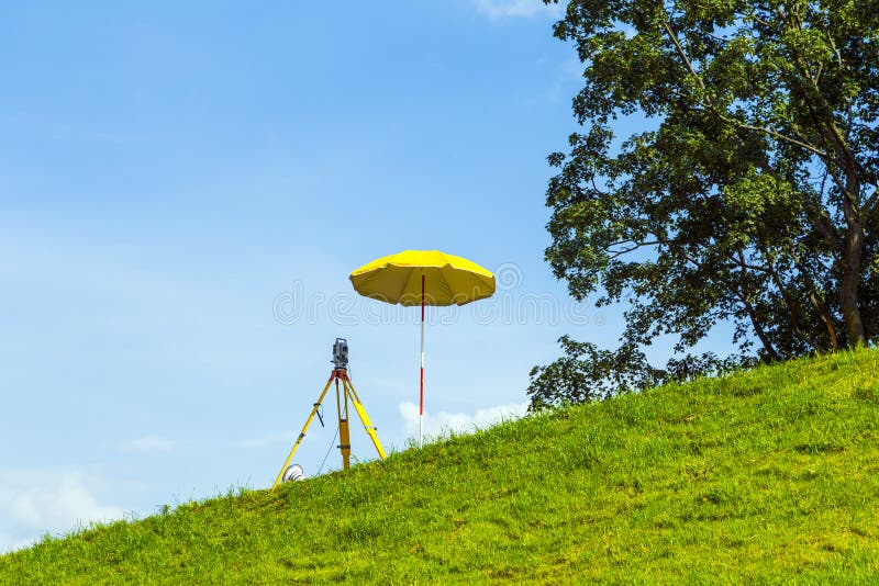Surveying the Area by Geodesy Stock Image - Image of engineering ...