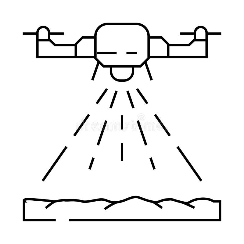 Surveying Drone Line Icon Vector Illustration Stock Vector ... Surveying Drone Line Icon Vector Illustration Stock Vector ...