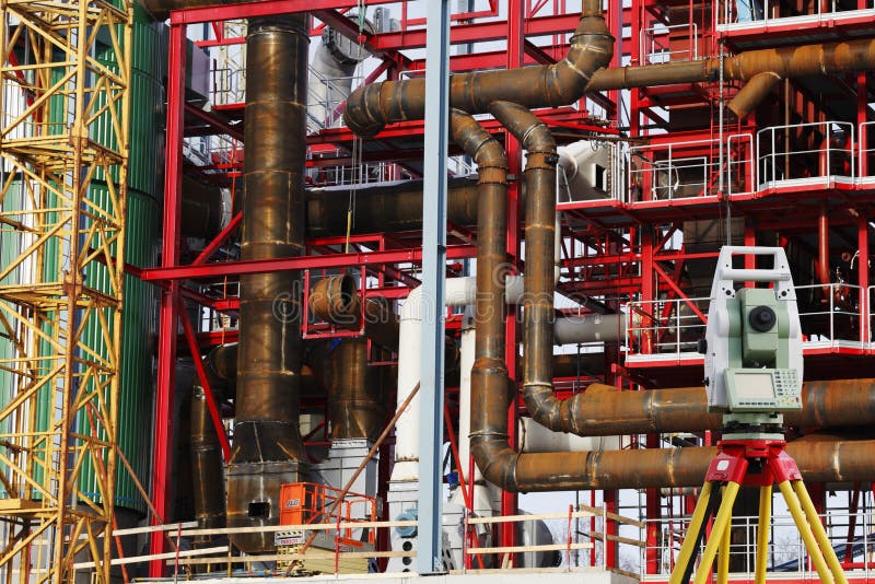 Surveying Measuring Instrument and Construction Stock Image - Image of ...