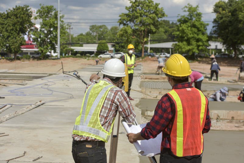 Survey Engineer in Construction Site Stock Photo - Image of instrument ...