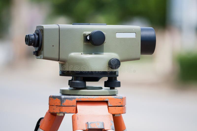 Surveyor Equipment Theodolite at Construction Site Stock Photo - Image ...