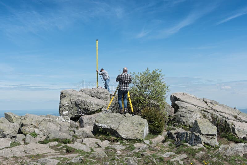 The Surveyor Measures the Top of the Mountain Editorial Photography ...