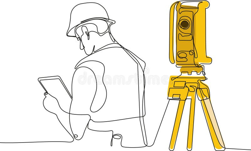 Surveyor with a Tripod Icon. Geodesic Tripod Stock Vector ...