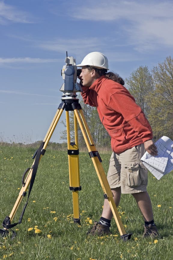 Surveyor at Work stock image. Image of prism, geodesy - 7839011