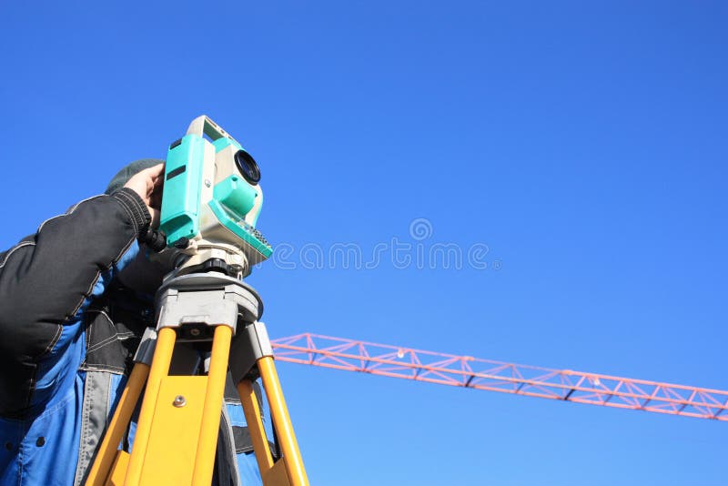 Surveyor at work stock image. Image of reflective, seismic - 30109135