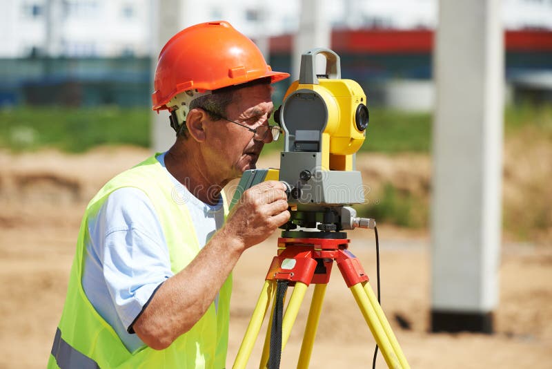 Surveyor at Work stock image. Image of prism, geodesy - 7839011