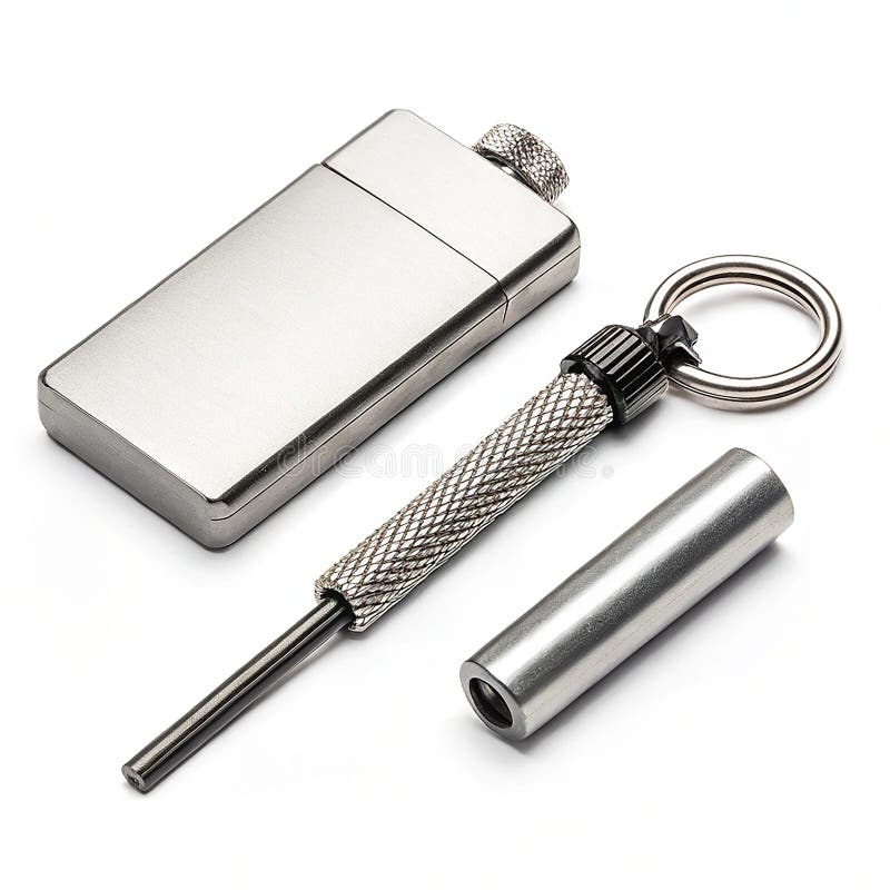 Survival Fire Starter Kit with Flint and Steel Stock Illustration ...